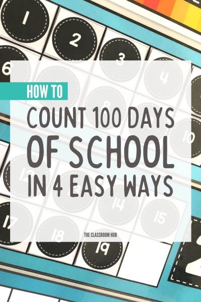 Counting 100 days of school in Kindergarten in 4 easy ways.